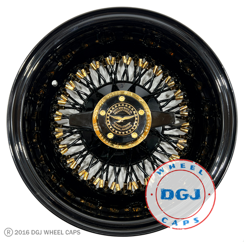 13x7 Rev 72 CL Black w/ Gold Nipples + Zenith Locking Lowrider Wire ...