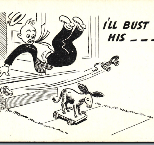 I'll Bust His _ _ _ VTG Postcard/pc321 Slip and Fall | eBay