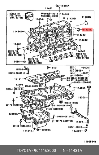 Genuine OE cylinder block plug, 9641163000 for TOYOTA 96411-63000 | eBay.de