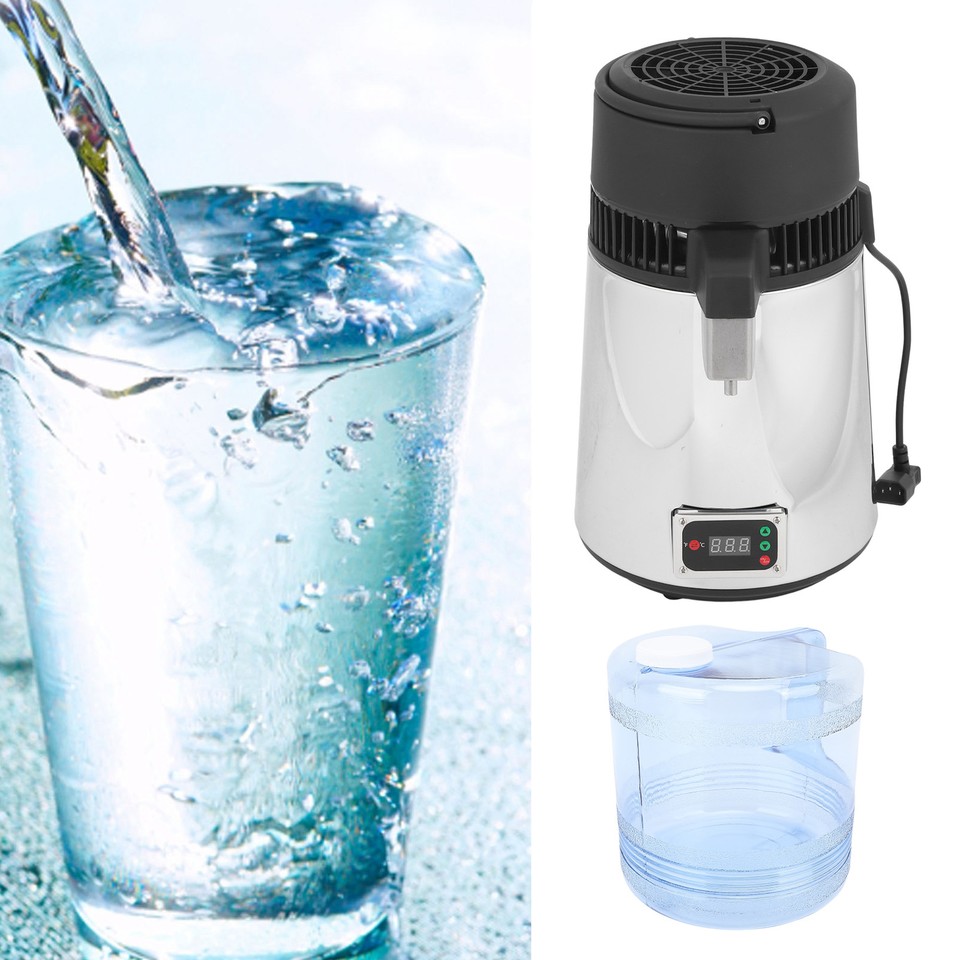 4L Water Distiller 750W Stainless Steel Automatic Distilled Water Maker ...