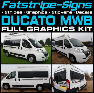 fits Fiat Ducato Graphics Stripes Stickers Decals Camper Van Motorhome ...