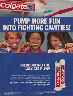 Vintage 1985 Colgate Pump Toothpaste Magazine Print Ad Page Kids ...