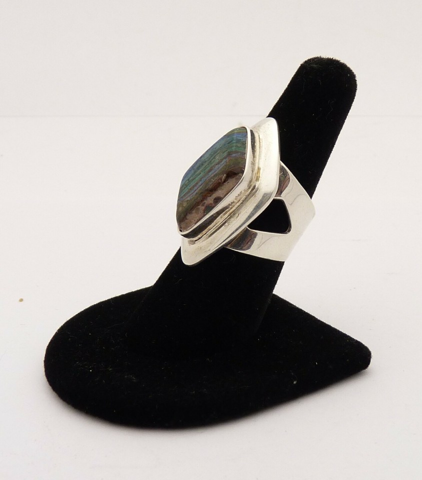 DTR China Vintage Designer .925 Sterling Silver Rainbow Turquoise Ring ...