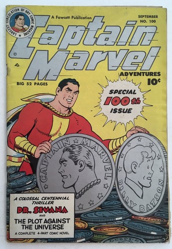 Captain Marvel Adventures #100 1949 Fawcett Silver Coin Cover VG 4.0 | eBay