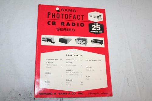 Sams Photofact CB Radio Series CB-25 Automatic Courier Fanon Johnson ...