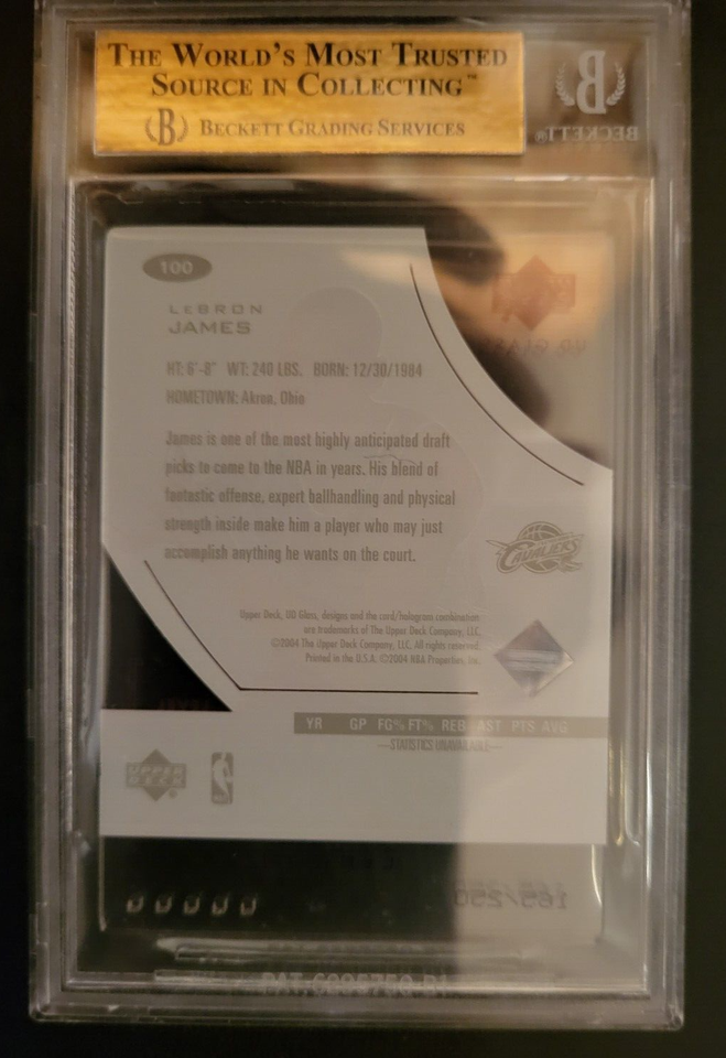 2003 Lebron James Upper Deck Glass RC #100 ser#/250 BGS 9.5 | eBay