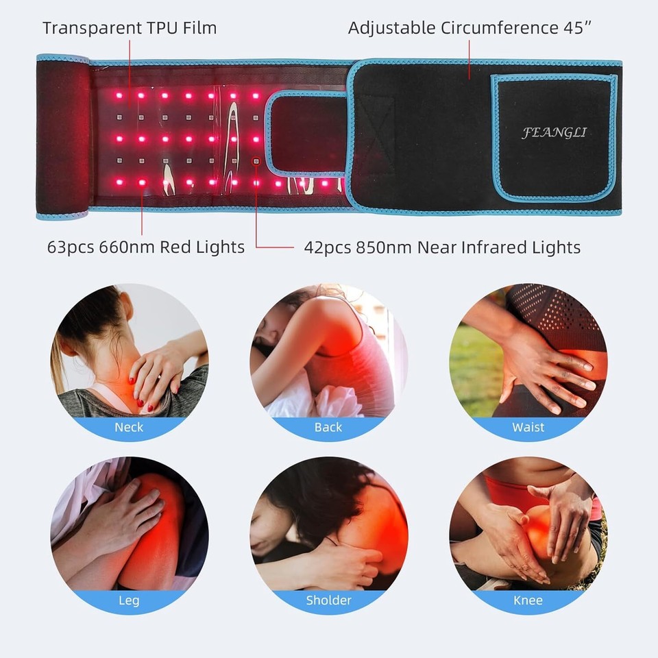 Laser Lipo LED Red Light Therapy Belt Pain Relief Near Infrared Weight ...