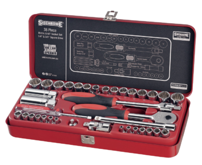 Sidchrome 38-PIECE METRIC/AF SOCKET SET SCMT19105 1/4″ & 3/8″ Drive ...