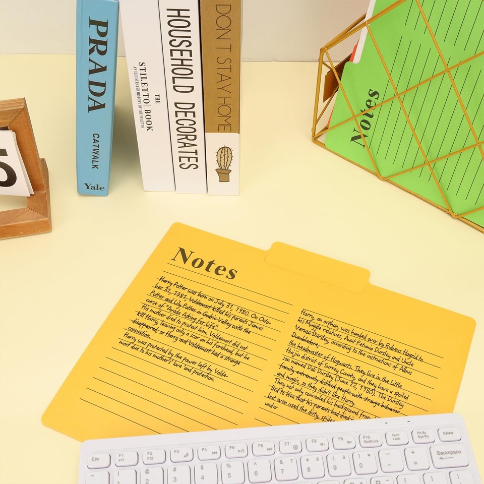 36 Pack Lined File Folders Heavyweight File Folders 12 Vibrant Colors ...