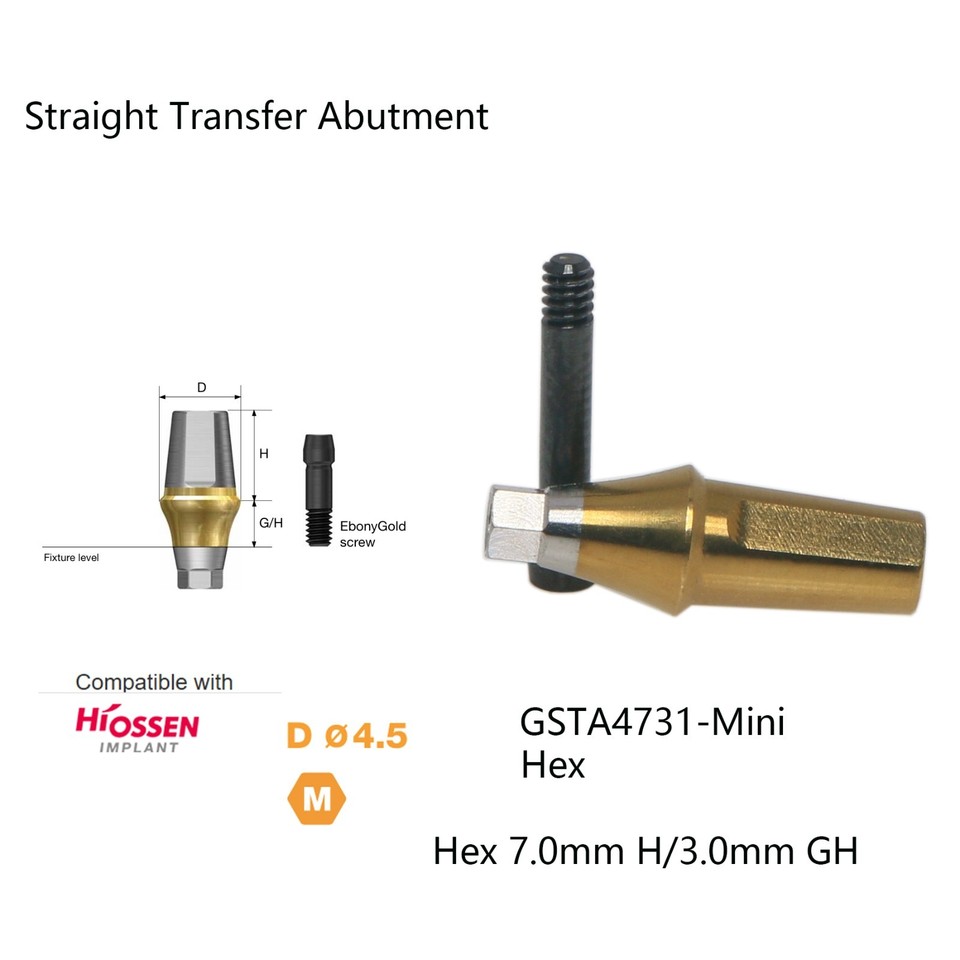 Implant ET Straight Transfer Abutment Compatible Hiossen Mini Regular ...
