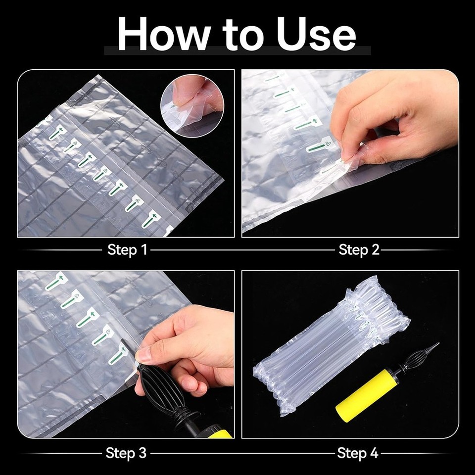 50-Pack Inflatable Wine Bottle Protector Bags, Reusable Air Column ...