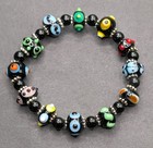 Art Deco Dot Lampwork Glass Beaded Stack Stretch Bracelet (15cm) XSmall Wrist | eBay