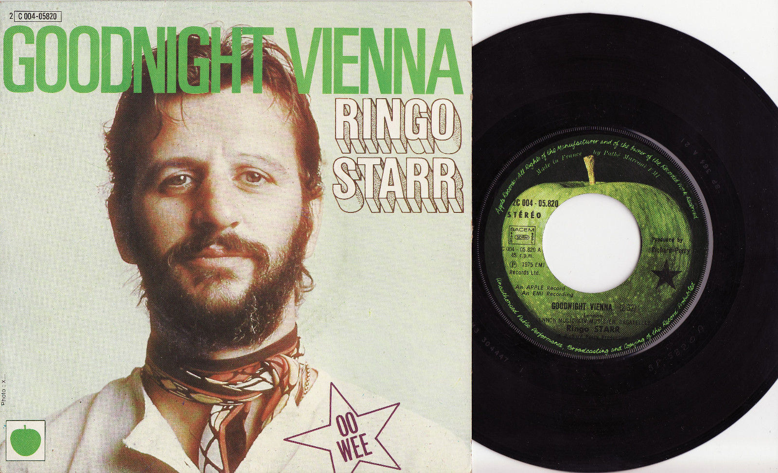 RINGO STARR - GOODNIGHT VIENNA Very rare 1975 french 7" P/S Single ...