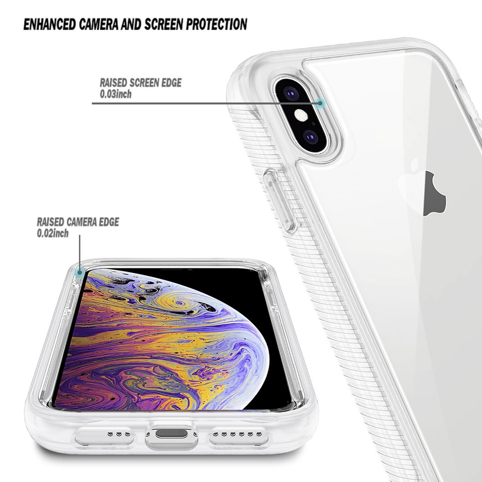 Full Body Defender Case For iPhone X XR Xs Max, Built-In Screen ...