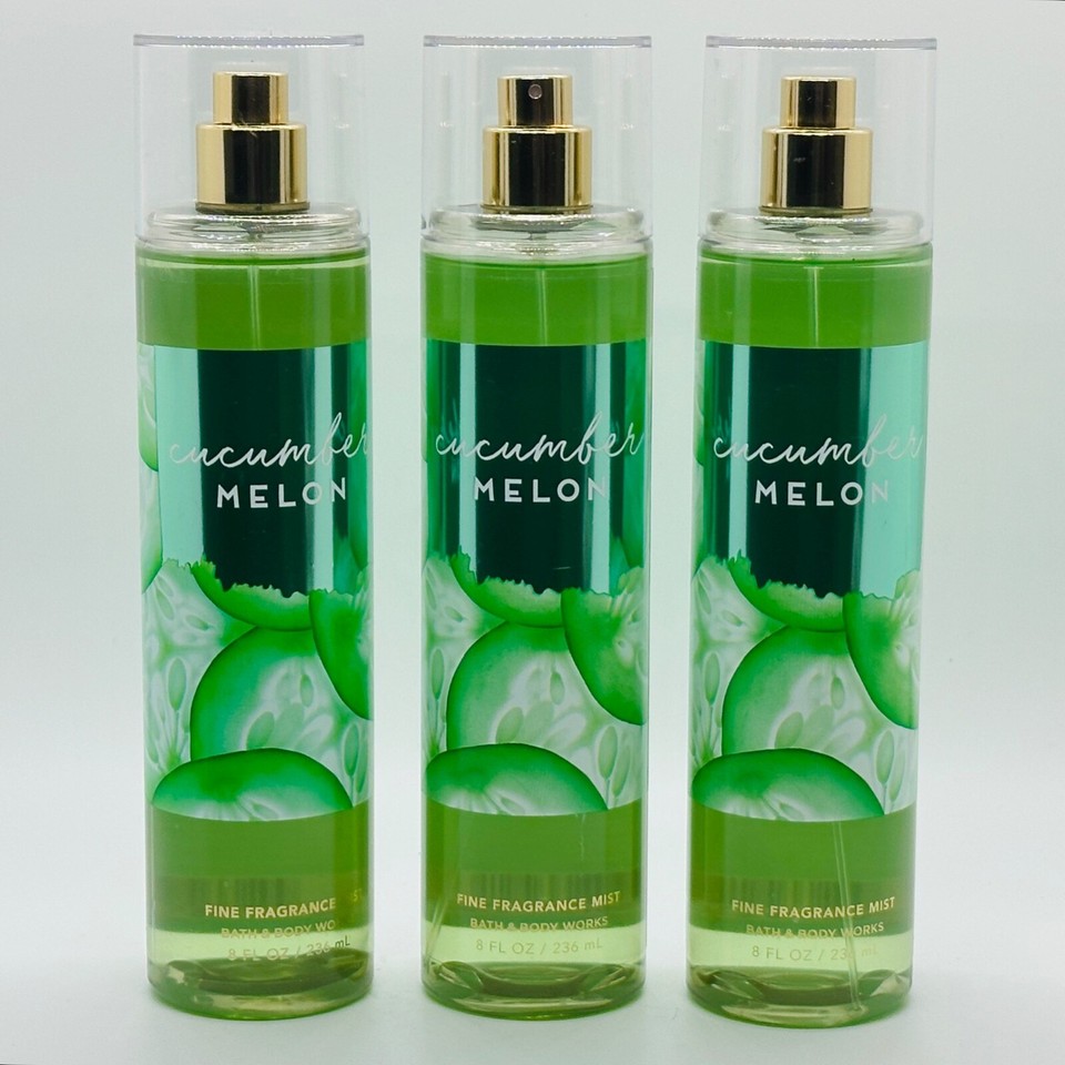 3-Pack Bath & Body Works CUCUMBER MELON Fine Fragrance Mist Spray 8 fl ...