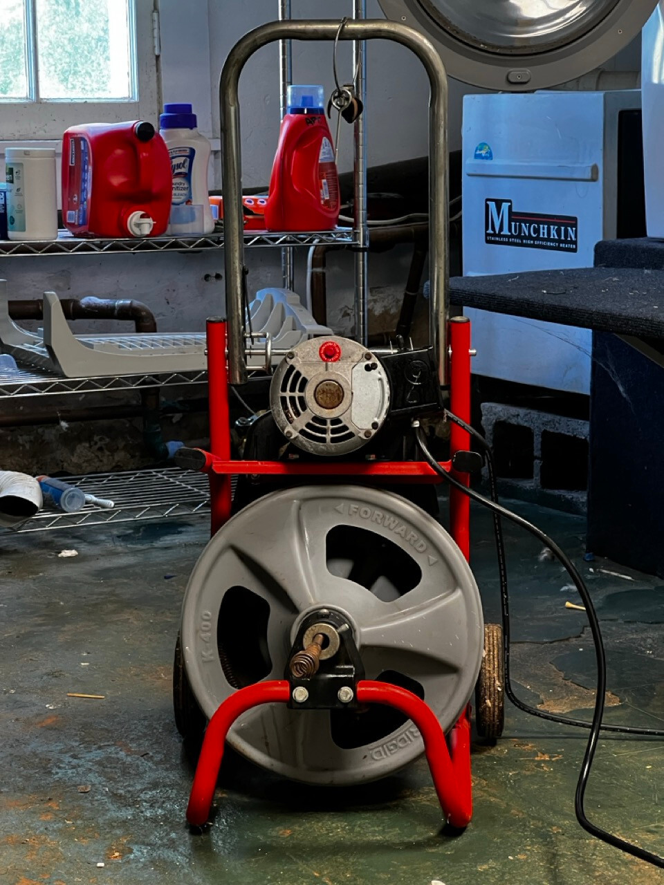 RIDGID Drain Cleaning Drum Machine Kit 120V 1/2" x 75' C-45 IW + 4-Pcs ...