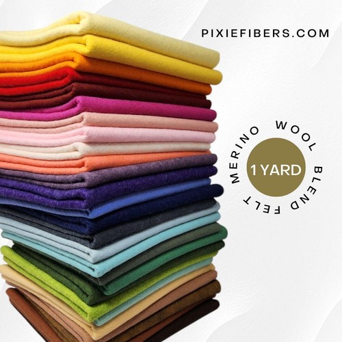1 Yard Wool Blend Felt – 139 Colors to choose from! Merino Wool Craft ...