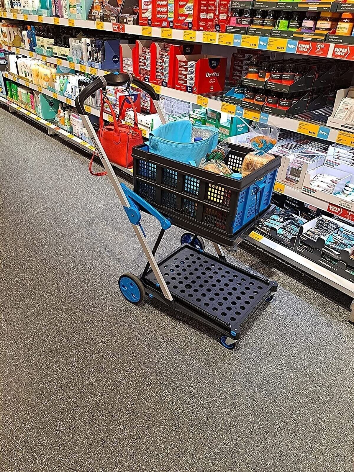 Cart Folding Trolley Collapsible PORTABLE SHOPPING Cart Folding+1 ...