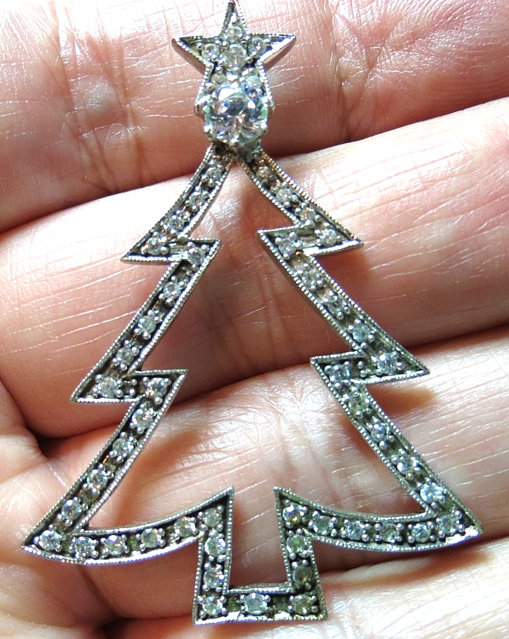 VINTAGE STERLING SILVER NECKLACE PENDANT 51MM X 37MM W/ STONES ...