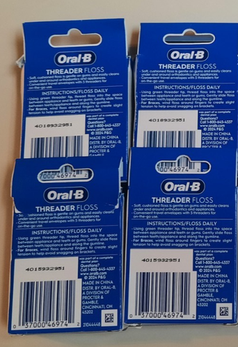 Oral B Glide Pro Health Threader Floss Single Use Packets 30ct X4 Free ...