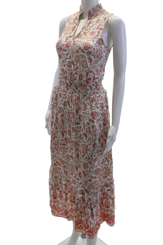 Roan + Ryan Womens Sleeveless V Neck Floral Bailey Maxi Dress White ...