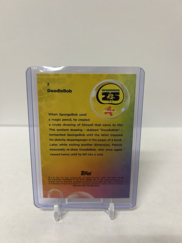 2025 Topps Chrome SpongeBob 25th Anniversary #2 DoodleBob | eBay UK