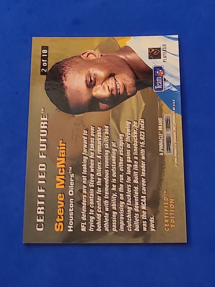 1995 Steve McNair ROOKIE Pinnacle Select Certified Edition #2 Certified Futures | eBay