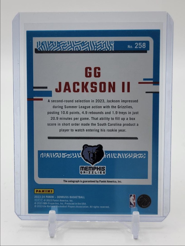 GG JACKSON II 2023-24 DONRUSS RATED ROOKIE HOLO LASER RC AUTO /99 Q2513 ...