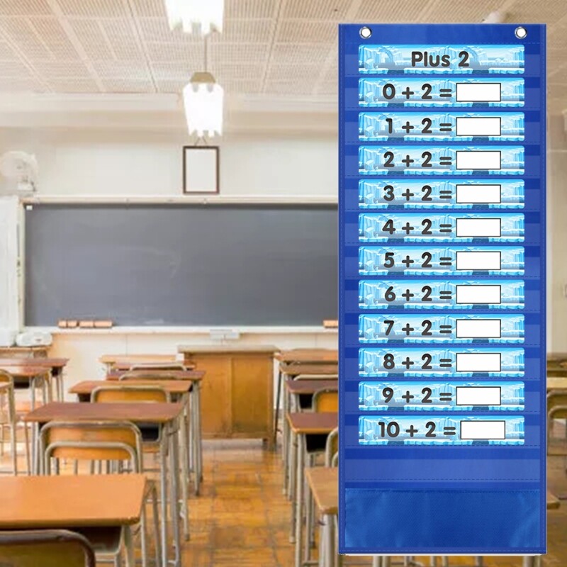 Multi-in-1 Math Addition Subtraction Training Pocket Chart 48 Color+2 ...