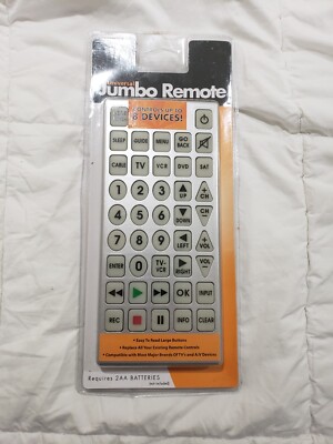 GIANT JUMBO UNIVERSAL REMOTE TV VCR DVD CABLE CONTROL novelty huge ...