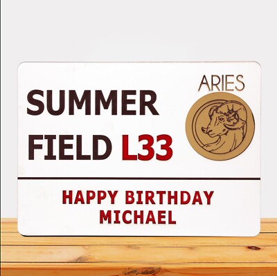 Personalised Sign Aries Zodiac Games Room Bar London Street Dad ...