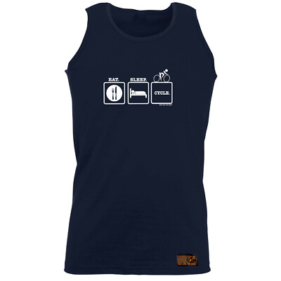 Cycling Rltw Eat Sleep Cycle Funny Gift Novelty Tank Top Vest Singlet ...