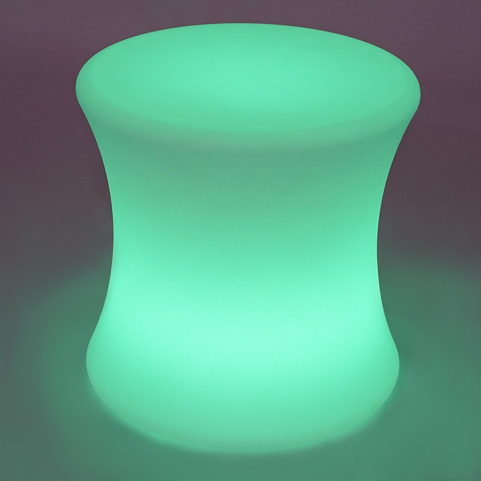 16 Color-changing LED Light Up Chair Round Cube Stool Atmosphere Lamp w ...