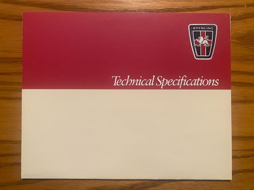 1987 Sterling Technical Specifications Foldout Sales Brochure - Lists ...
