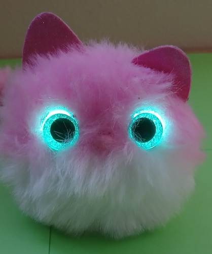 Pomsies Pet Pinky Cat, Plush, Interactive Toy. Eyes Light Up, Talks ...