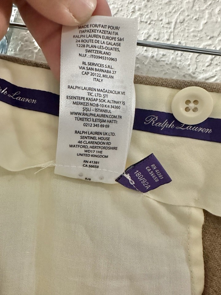 Ralph Lauren Purple Label Kent Handmade Windowpane Cashmere Suit 36R ...
