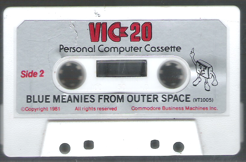 Commodore VIC-20 Cassette : Blue Meanies From Outer Space 1981 Vintage ...
