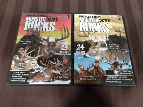 TWO DEER HUNTING DVD LOT; Realtree MONSTER BUCKS 16. Volumes 1+2 (47 ...