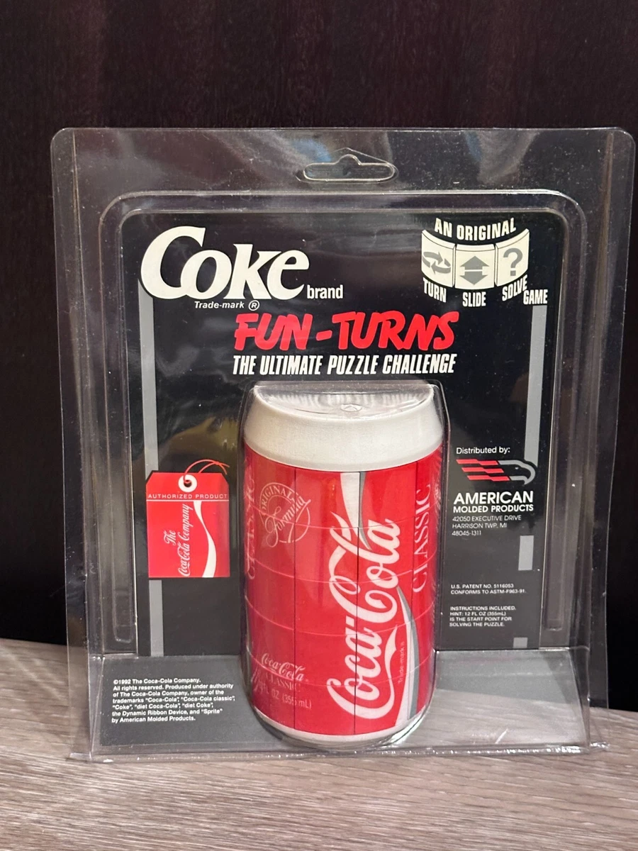 Vintage 1992 Coke Fun-Turns Puzzle Coca-Cola Games Puzzle Soda Can RARE ...
