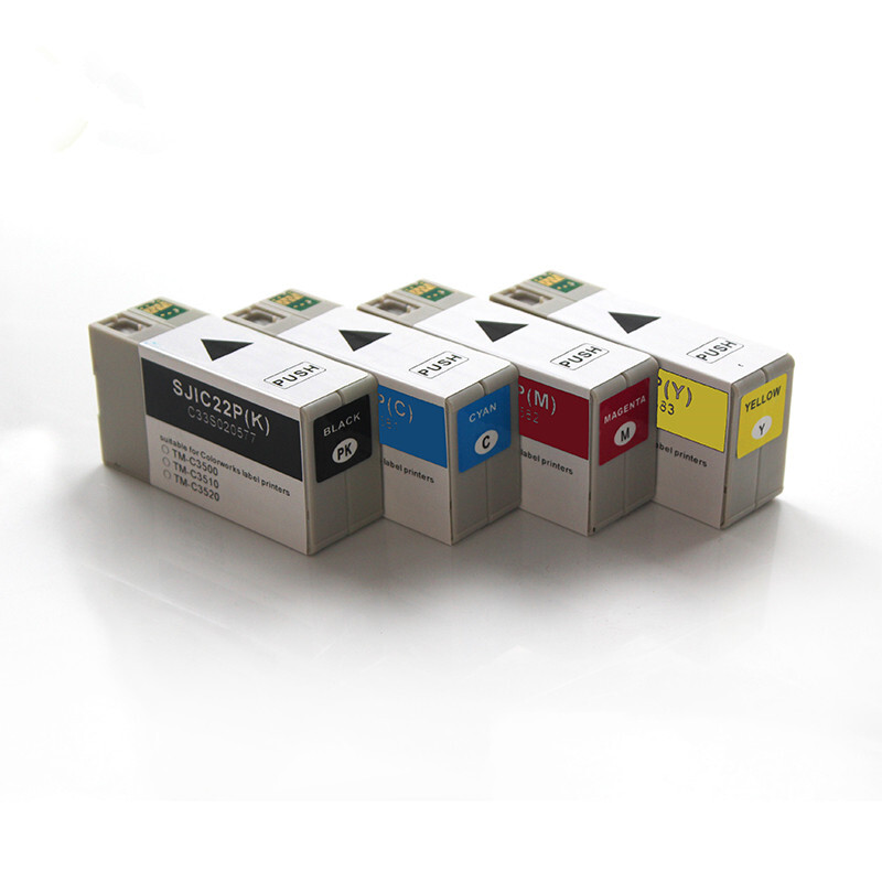 SJIC22P ink cartridge installed chips For Epson ColorWorks C3500 Series ...