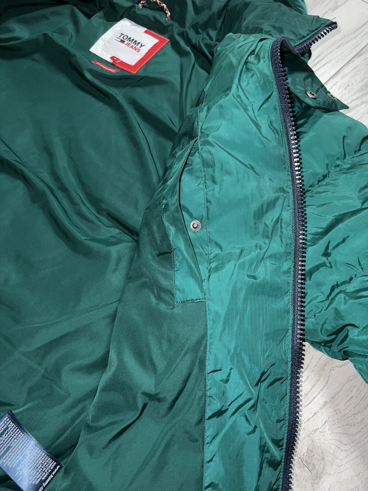 Tommy Jeans Alaska Puffer Jacket Turf Green | Size: S | RRP-£210 | eBay UK