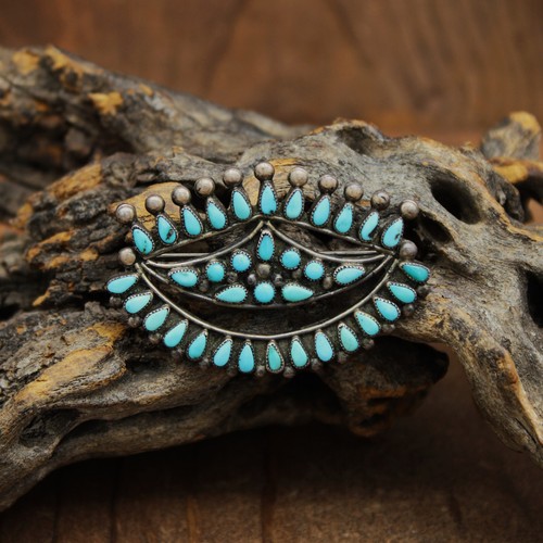 Special Vintage Sterling Silver and Turquoise Zuni Pin+ | eBay