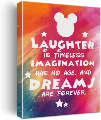 Laughter is Timeless Quote 40x50cm Stretched Inspiration Canvas Wall ...
