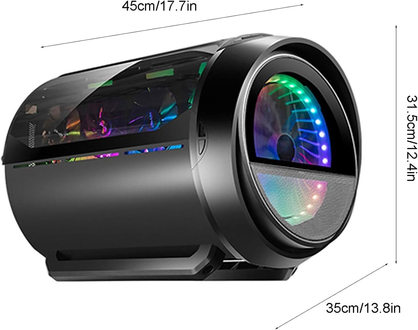 SHADOWCORE Round Gaming Case RGB 3+1 Fans+remote Water Cooling Support UK Stock | eBay