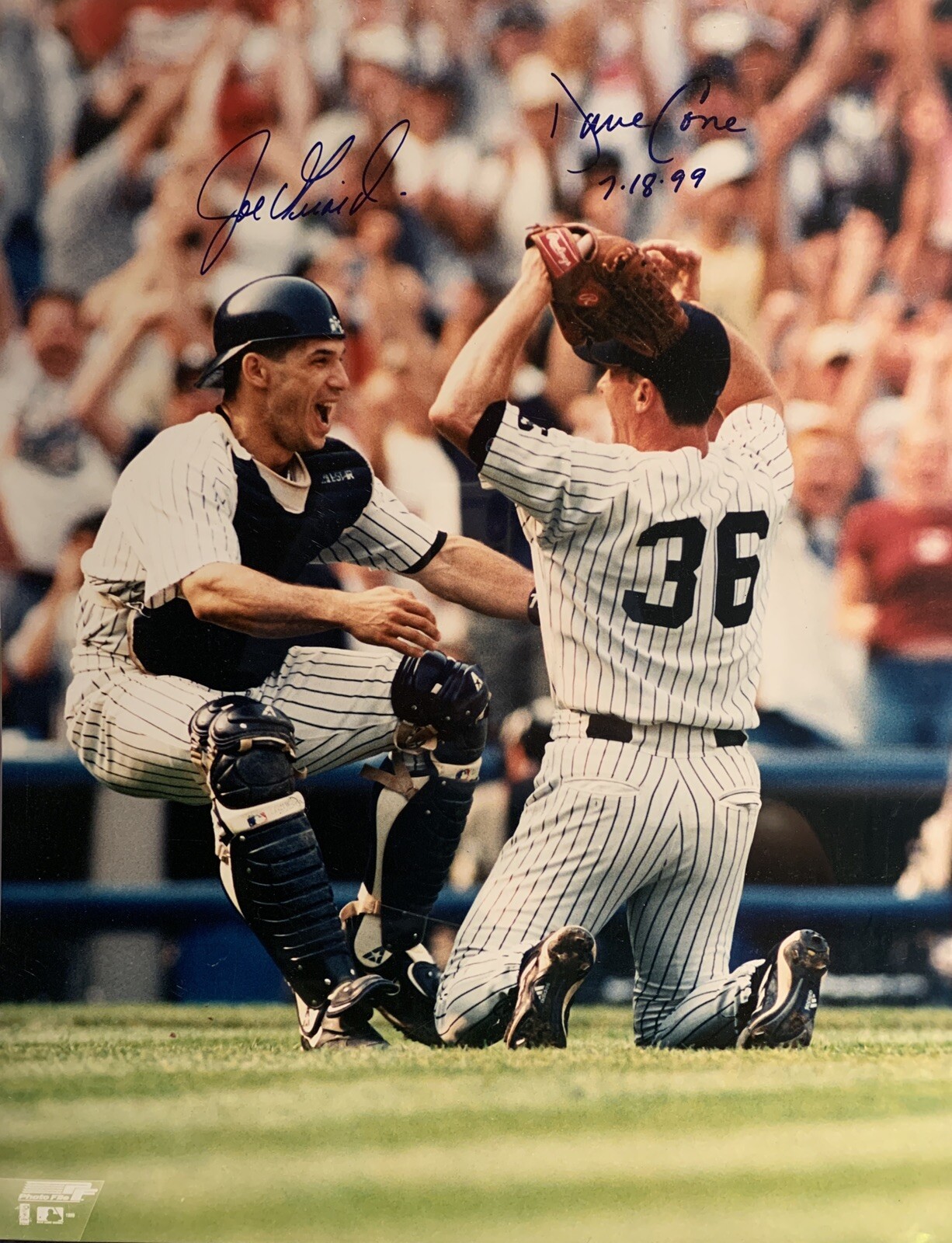 David Cone And Joe Girardi Perfect Game Hand Signed Photo 16x20. | eBay