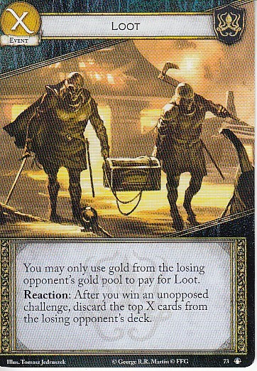 3 x Loot AGoT LCG 2.0 Game of Thrones No Middle Ground 73 | eBay