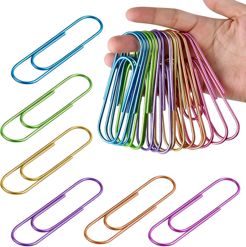60 Pcs Large Paper Clips, 4 Inch Jumbo Paper Clips, Metal Multicolored ...