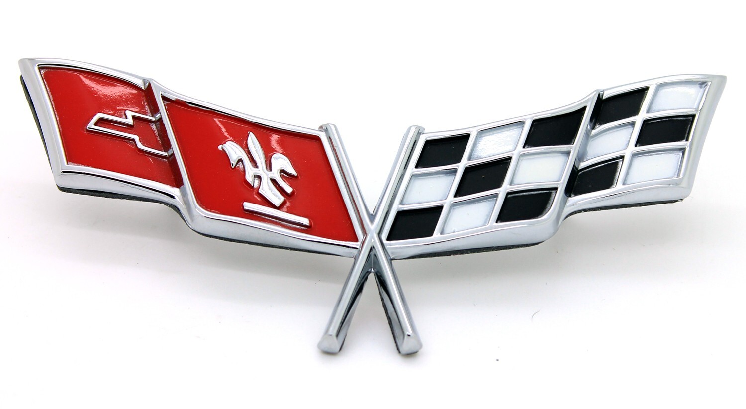 New 77-79 Corvette Front Nose Bumper Emblem w/Bright Red Trim / USA ...