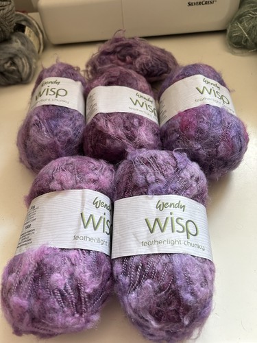 Wendy Wisp Purple Featherlight Chunky Yarn 5 X 50g | eBay UK