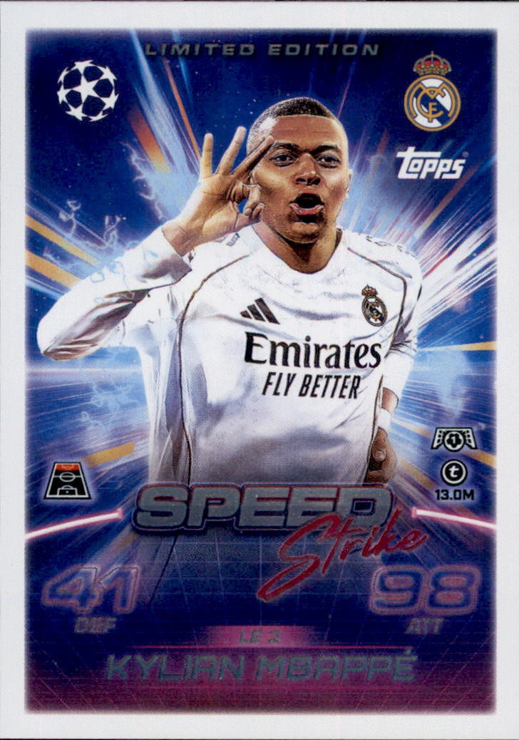 Match Attax Champions League 25/26 LE2 Kylian Mbappe Speed Strike ...